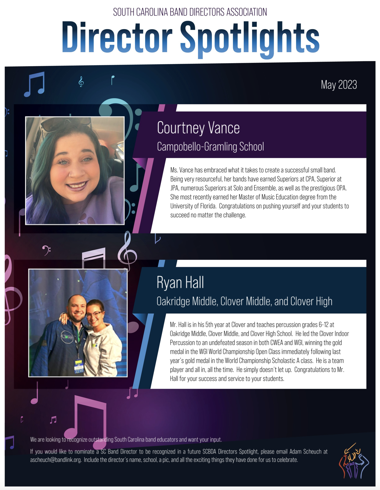 Director Spotlights: May 2023 – South Carolina Band Directors Association